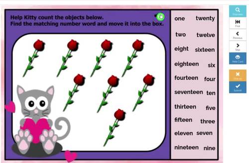 MATCHING NUMBER WORDS TO QUANTITY: BOOM CARDS DIGITAL TASK ACTIVITIES