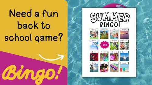 Summer BINGO! Back to School Game! Class Reward! by HolmRoom | TPT