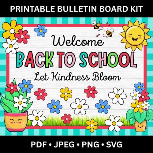 Welcome Back to School Bulletin Board Printable Classroom Decor PNG SVG ...