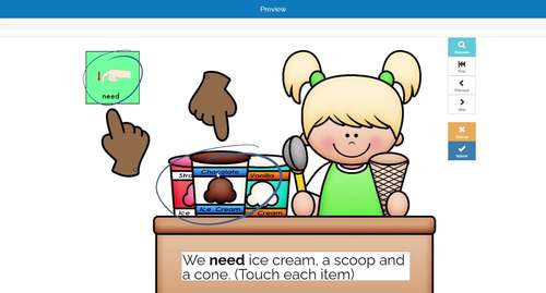 Boom Cards™ Core words: Make an Ice Cream Cone by Beautiful Speech Life