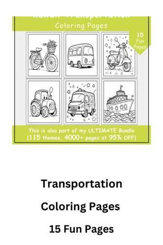 Transportation Coloring Pages | Relaxing Printables for Kids & Adults