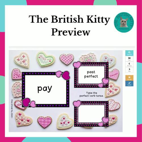 Valentine's Day Perfect Verb Tenses Grammar Boom Cards™ by The British ...