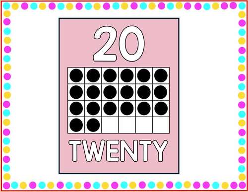 Printable Minimalist Bright Number Posters, Editable Number Posters