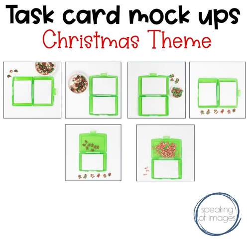 Task Cards mockups Christmas Theme by Speaking of Images | TpT