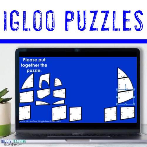 Print & Digital ADDITION Igloo Winter Math Puzzles | FUN January Activities