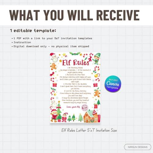Elf Rules Letter | Editable Christmas Elf Welcome Rules | Christmas Elf ...