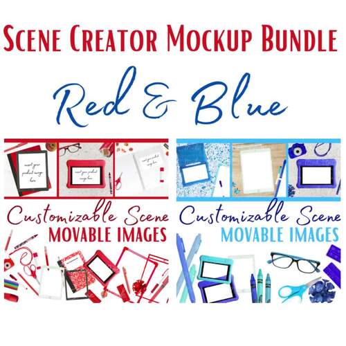 Moveable Mockup in Red and Blue Bundle - Moveable Images in Scene ...