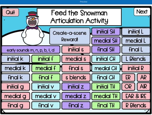 Feed the Snowman Articulation Boom Cards™ Winter Activity Speech ...
