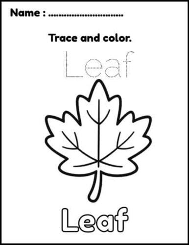Leaf Trace and Color Worksheets | Fall Handwriting & Coloring Activity ...