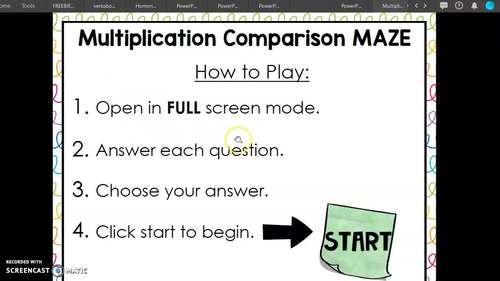 Multiplicative Comparisons Interactive PDF Self Checking Digital Maze
