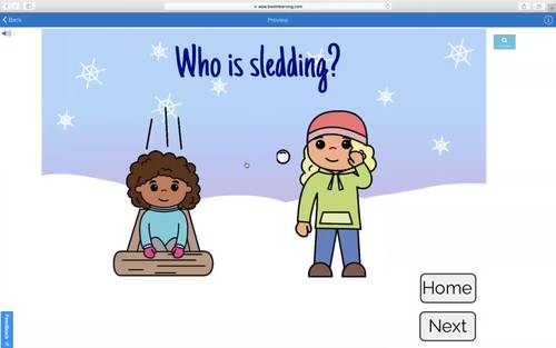 Winter WH Questions Activity: Identifying Verbs Boom™ Cards by By Abb
