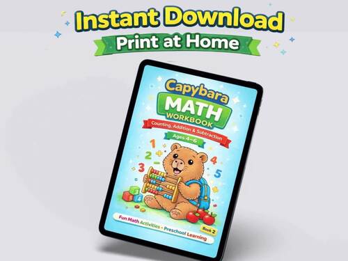 Capybara Math Workbook | Counting & Basic Math (Ages 4–6) | TPT