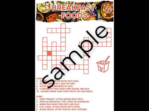 Food Puzzles Bundle Breakfast Fruits Italian Snacks Desserts Grades 2-5
