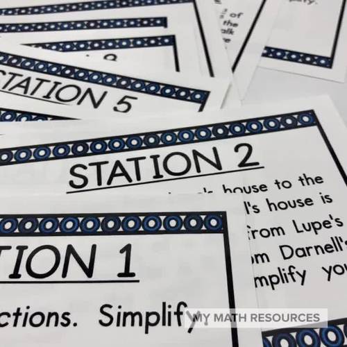 5.NF.B.4 Fraction Operations Task Cards - Middle School Math Stations