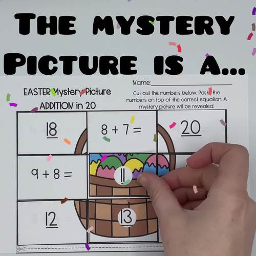 Easter Addition and Subtraction Mystery Picture Worksheets | TPT