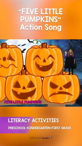 Five Little Pumpkins Song Packet with Music, Math & Literacy Activities
