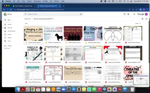 British Literature YEAR LONG BUNDLE (5 UNITS & CORRESPONDING HANDOUTS)