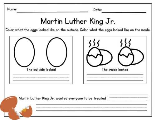 Martin Luther King Jr. Teaching Inclusivity and Kindness Egg Activity