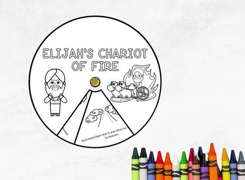 Elijah's Chariot of Fire, Bible Story Spinning Wheel Craft - Sunday School