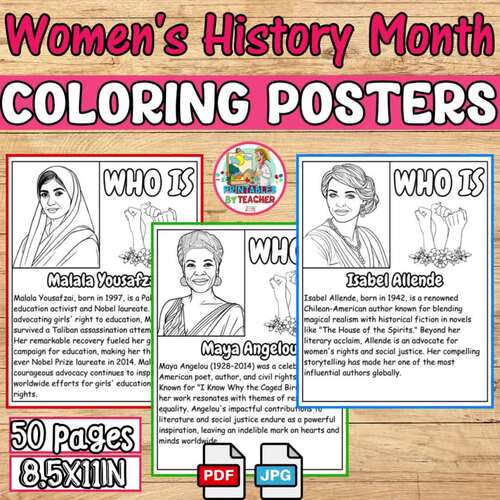 women's history month activities |famous female Biography coloring ...