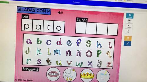 Sílabas con la P en Boom cards | Lectoescritura by Sra Tatiana | TPT