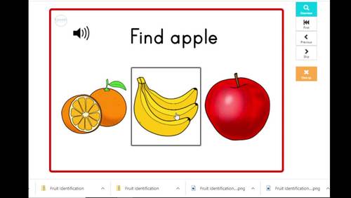 Fruit Identification Level 2 | Boom Cards | Receptive Language by Smart Way