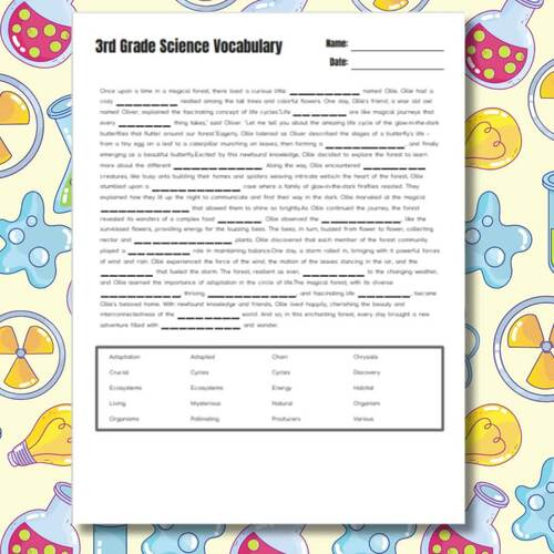 Science Vocabulary - 3rd Grade Packet by TeacherUP | TPT