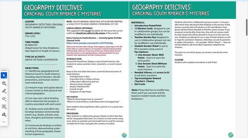 Solving South America’s Mysteries | Geography | Task Cards | Into ...