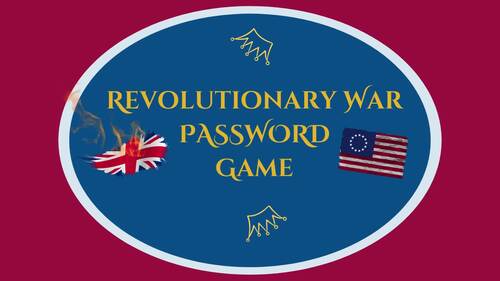 Revolutionary War History Password Game Vocabulary Building & Critical ...