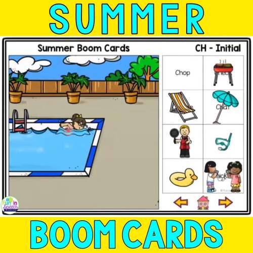 No Print Speech Therapy Boom Cards | Summer Speech Therapy Homework Packets