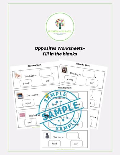 Opposites Worksheets-Select by adjective-33 questions across 10 ...