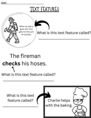 Text Features RI 2.5 Worksheets by Owl Be in the Classroom | TPT