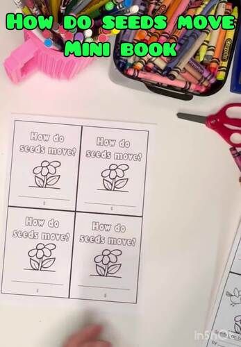 How do Seeds Move? FLIP Books Mini Books | gravity, animals, rain, wind