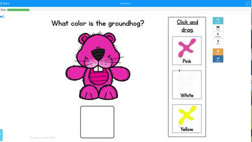Groundhog Color Matching | Groundhog Day Math Boom Cards by Teaching Autism