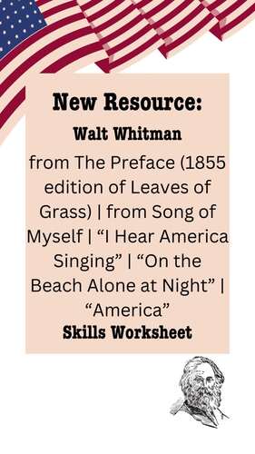 Walt Whitman Collection Skills Worksheet by The Tortured Teacher Department