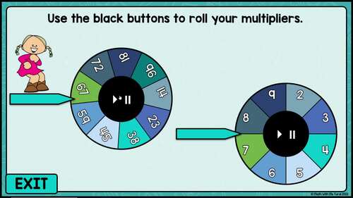 Multi-Digit Multiplication Spinners for PowerPoint™ | 2by1 | TPT