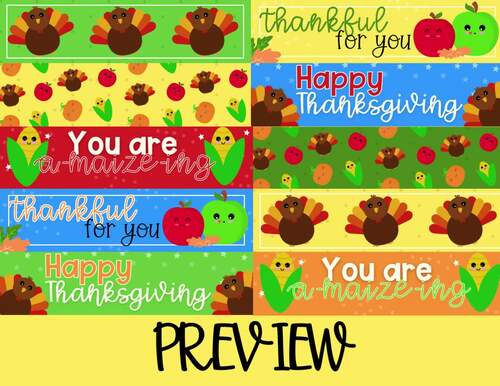 14 animated Thanksgiving Google Classroom headers banners for November