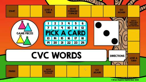 CVC Board Game use with PowerPoint™ - Fall Theme by Brian Hopkins