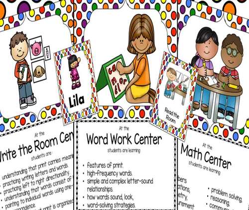 Center Signs With Objectives | Editable | Back to School Decor | TPT