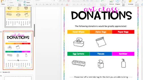 Art Class Donation Sign. A wish list for art teachers. 100% editable.