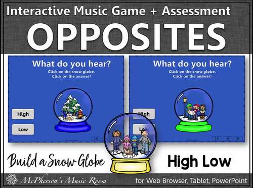 Winter Music High Low Interactive Music Game & Assessment Build a Snow ...