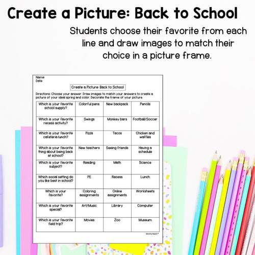 Create a Picture Back to School Interactive Activity for Upper Elementary