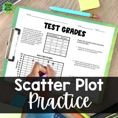 Scatter Plots Activities Practice Worksheets with Line of Best Fit