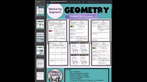 Measuring Segments | Geometry | Guided Notes | Worksheet | Exit Slip