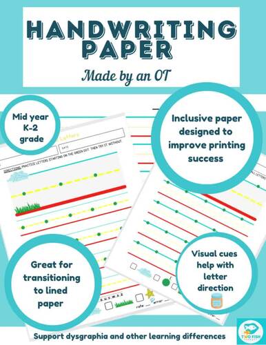 Inclusive handwriting paper - dysgraphia, dyslexia and other ld's
