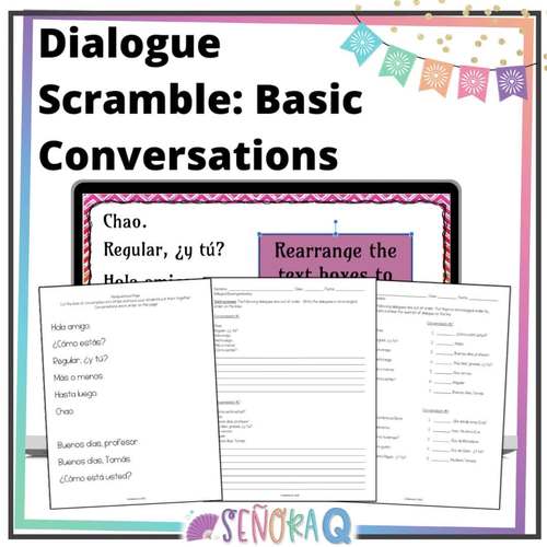 Spanish Introductions Dialogue Scramble by SenoraQ | TPT