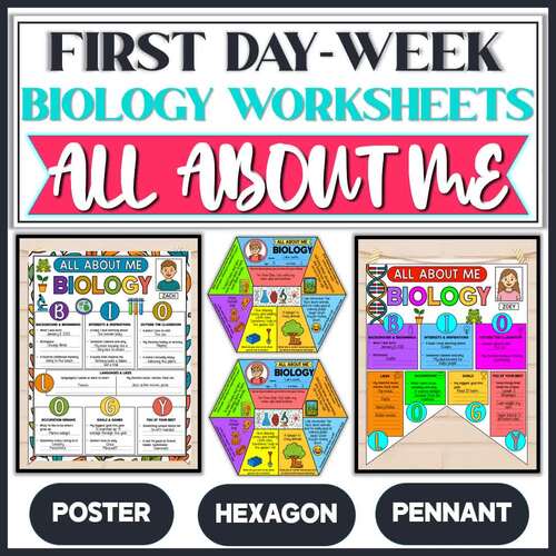 Biology First Day Activity | All About Me Worksheets High School| Back ...