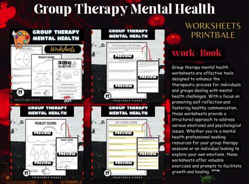 Group Therapy Mental Health Workbook by English For Kids ABC | TPT