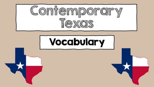 Texas History - Contemporary Texas Vocabulary Activity by Lone Star History