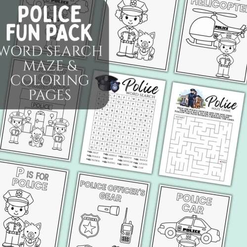 Police Activity Pack | Community Helpers Worksheets & Printables